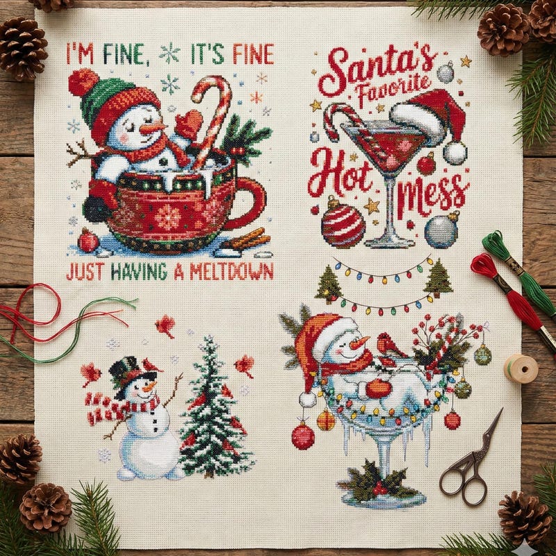 Cross Stitch Winter Mini - Etsy