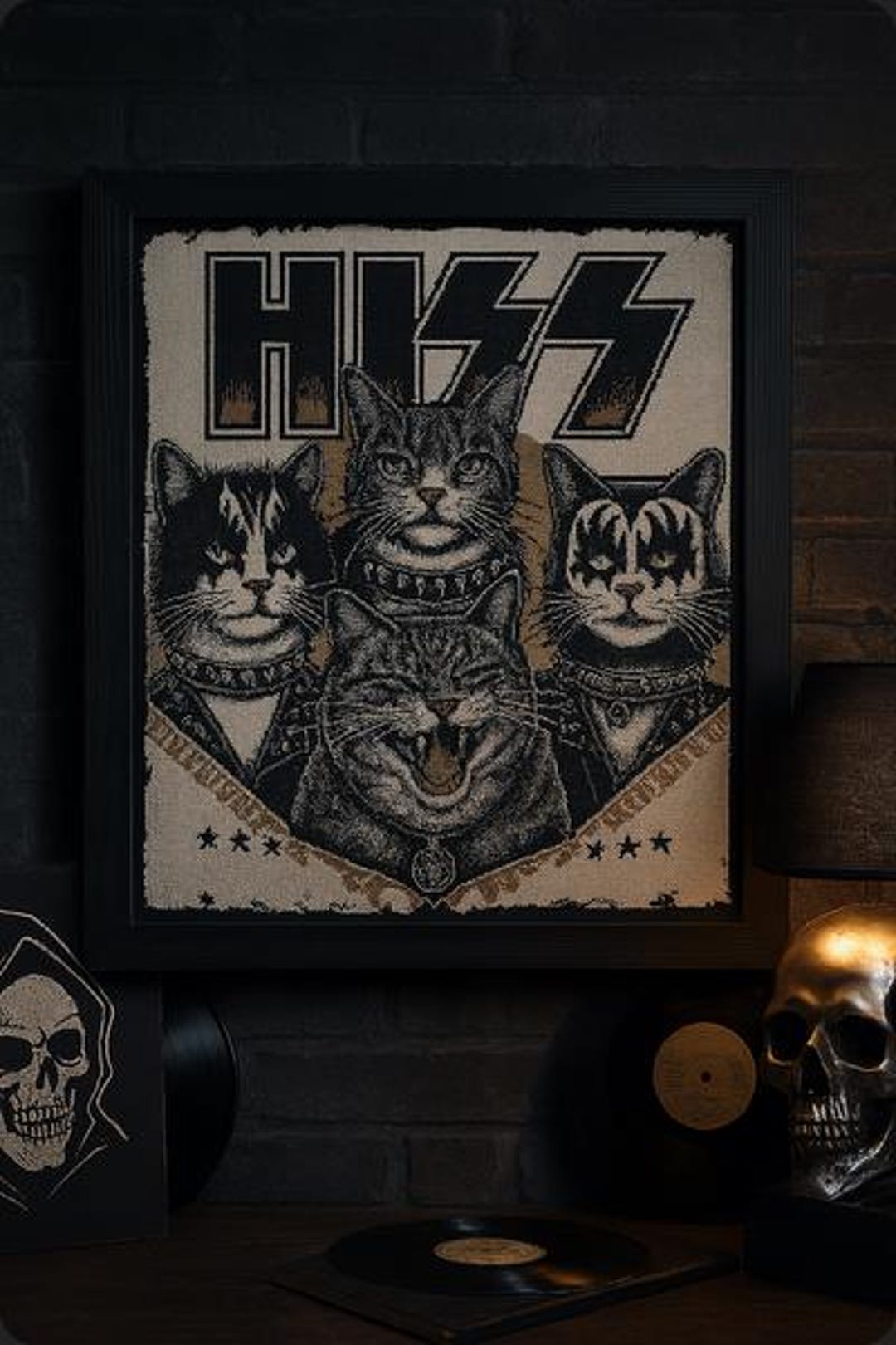 HISS Rock Band Cat Cross Stitch Pattern: Funny Punk Feline (PDF Pattern ...