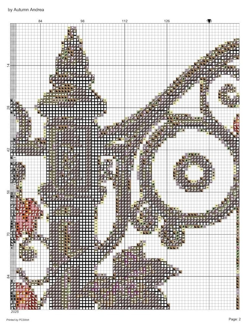 Hello Autumn Lamp Post Pumpkins Counted Cross Stitch Pattern PDF ...