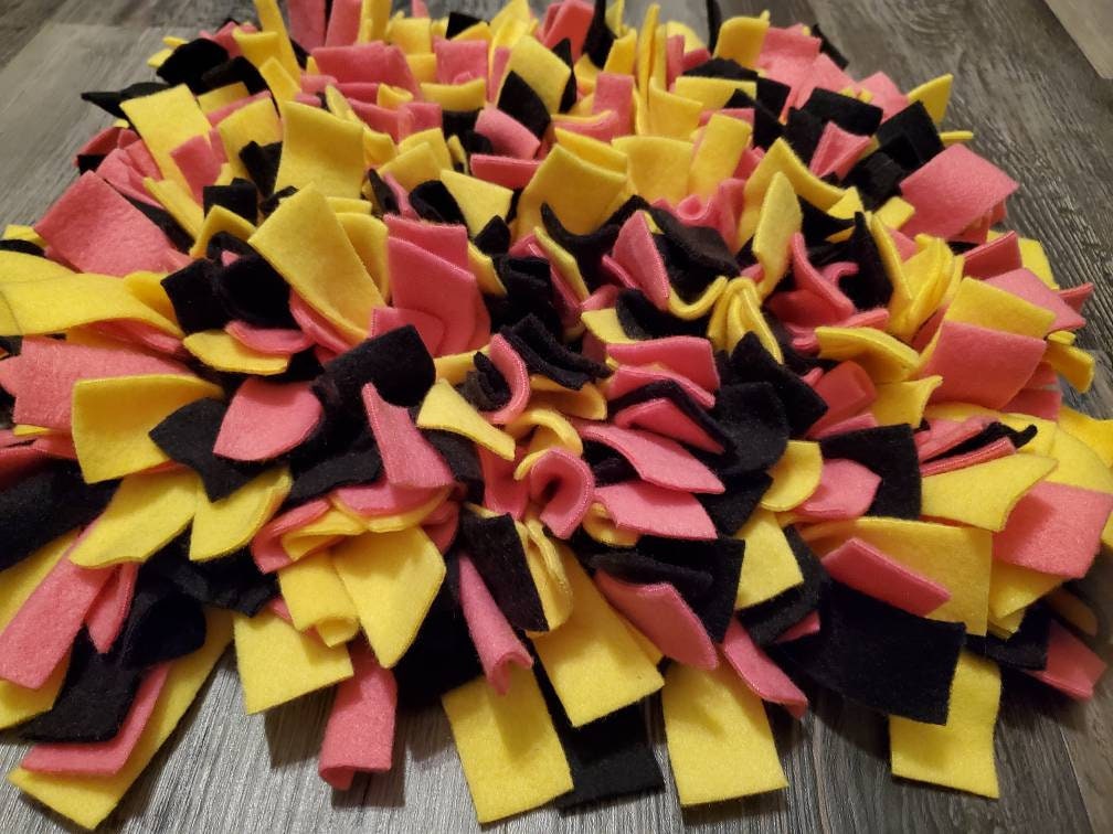 Snuffle mat /Foraging/rooting treat mat pink/yellow/black | Etsy