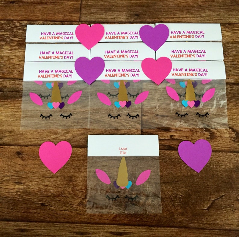 Personalized Unicorn Valentine's Day Cards Unicorn Party - Etsy