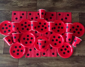Personalized Ladybug Themed Party Cups With Straws and Lids - Etsy
