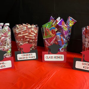 Personalized Graduation Party Decorations, Graduation Party Food Cards ...