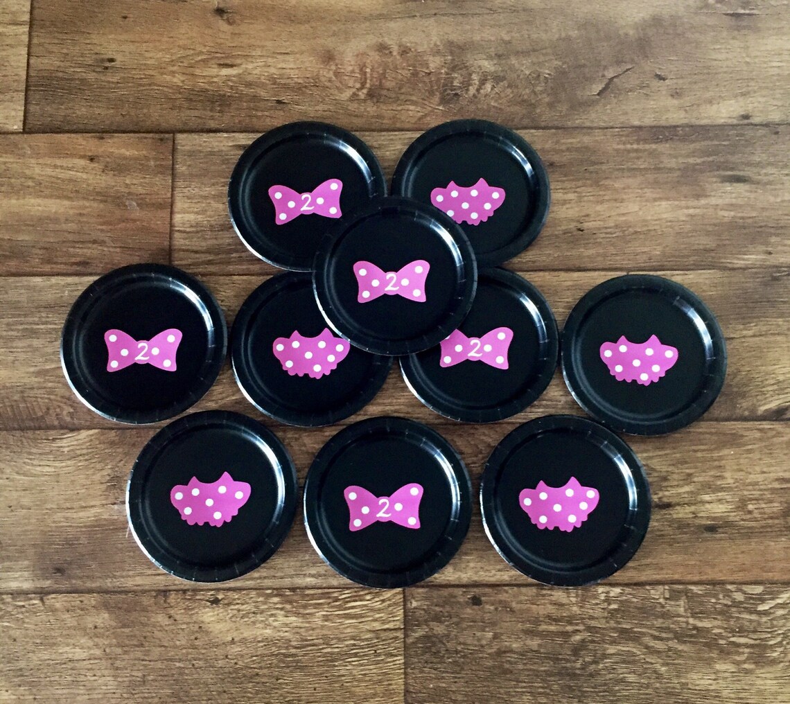 Personalized Minnie Mouse Plates Minnie Mouse Birthday Party | Etsy