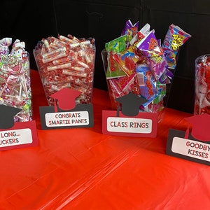 Personalized Graduation Party Decorations, Graduation Party Food Cards ...