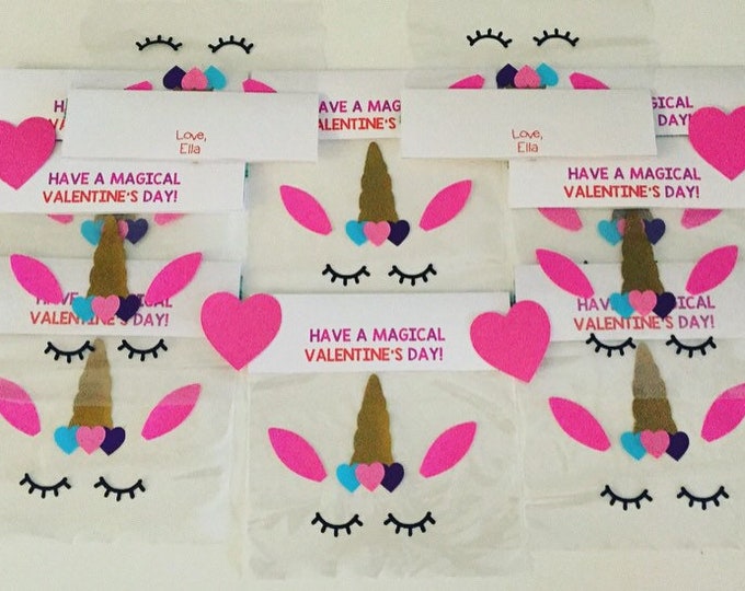 Personalized Unicorn Valentine's Day Cards, Unicorn Party Supplies ...