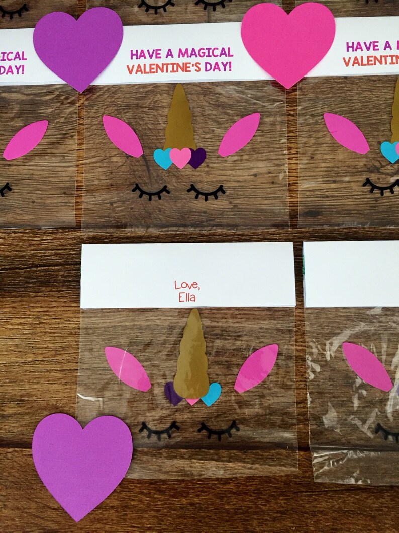 Personalized Unicorn Valentine's Day Cards Unicorn Party - Etsy