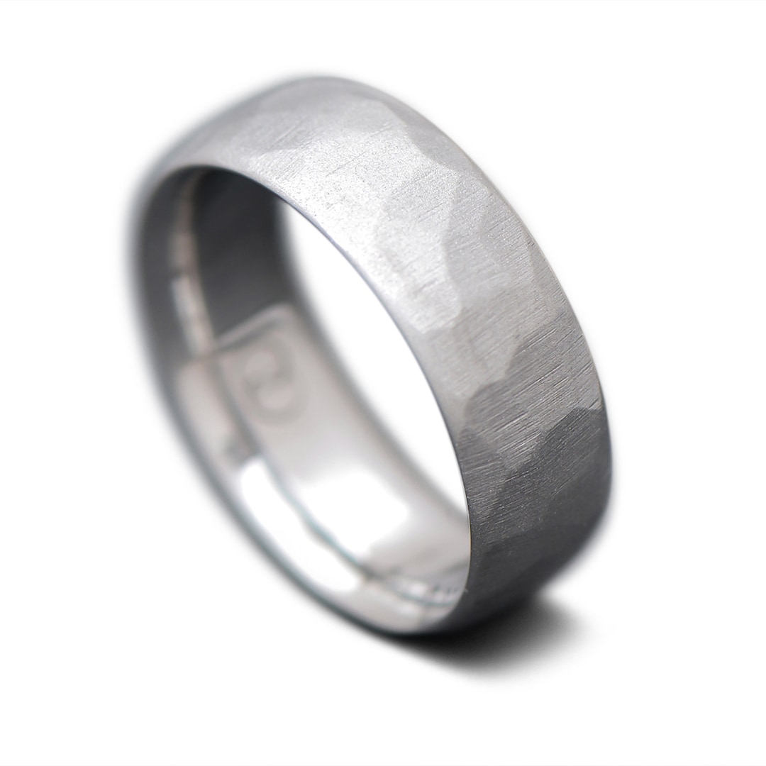 The Titan FREE ENGRAVING Titanium Ring With Faceted Finish - Etsy