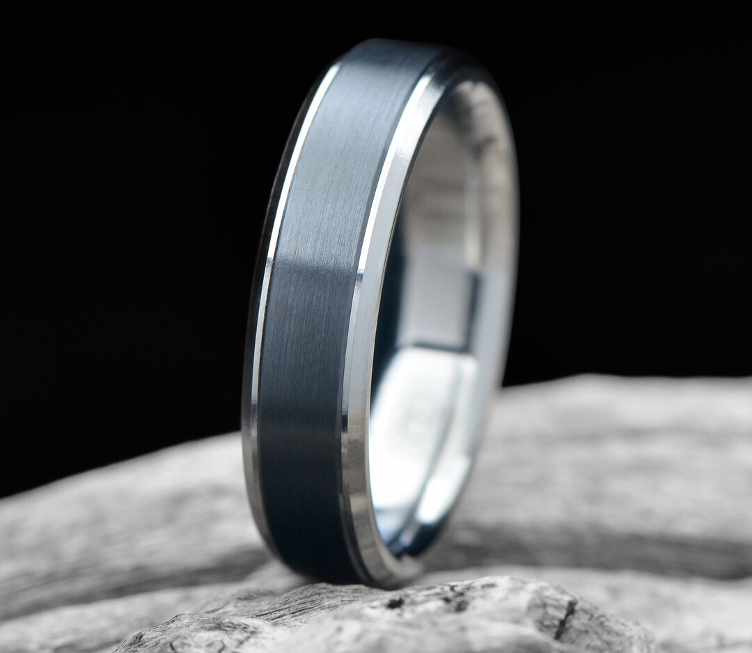 Titanium Ring | FREE ENGRAVING | Titanium Ring With Zirconium Inlay ...