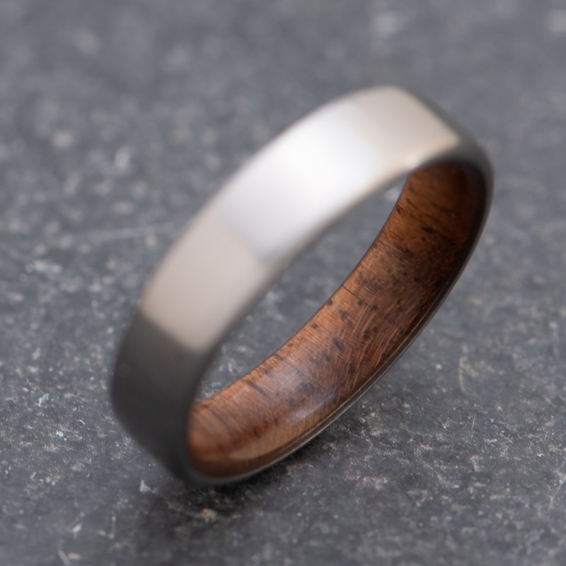 Titanium Wood Ring - Etsy