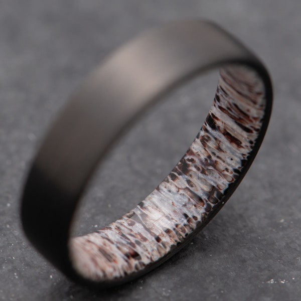 Deer Antler Wedding Band Men - Etsy