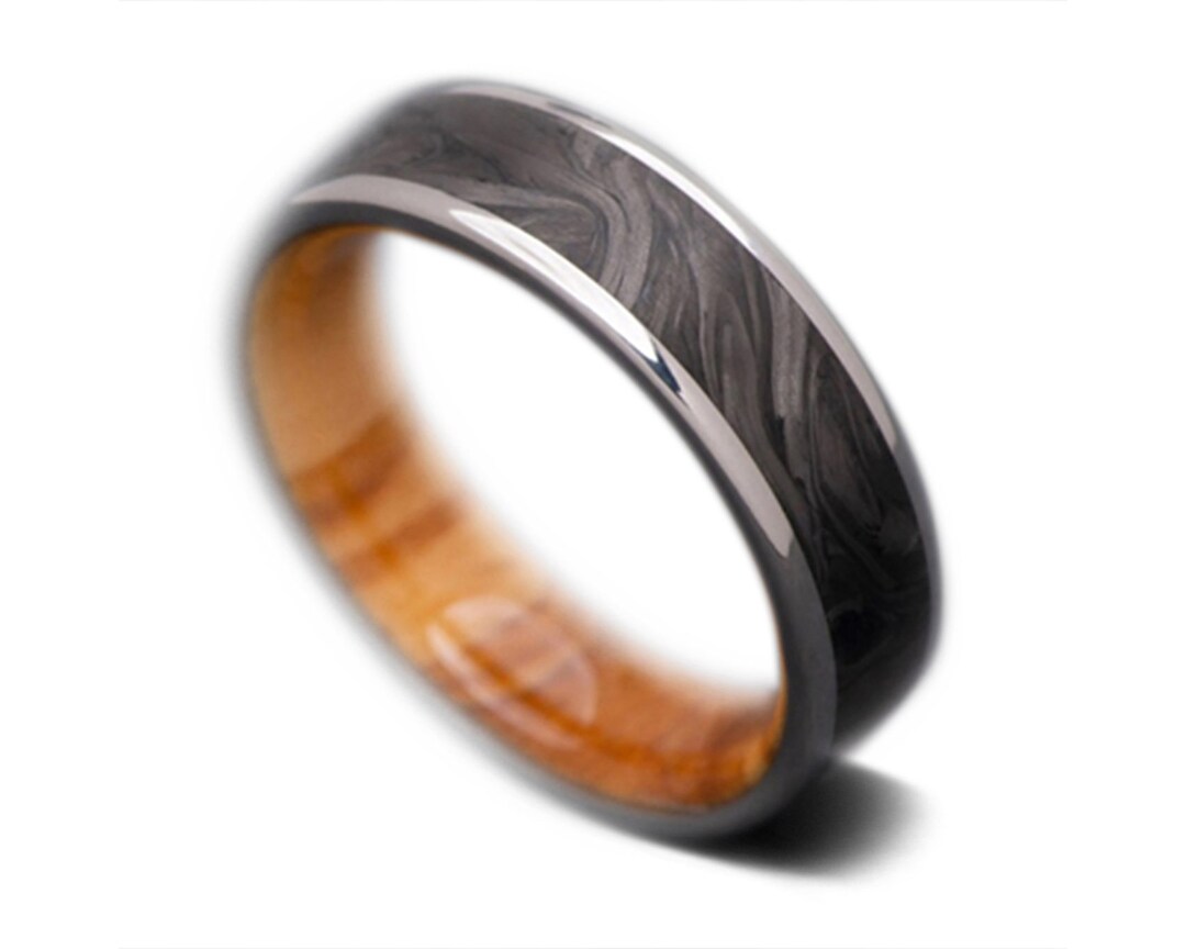 The Core | FREE ENGRAVING | Titanium Ring With Forged Carbon Fiber ...