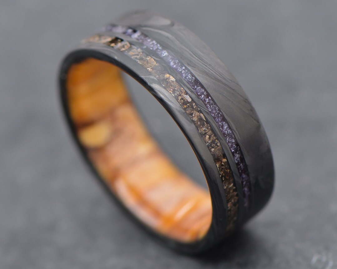 The Odyssey | FREE ENGRAVING | Forged Carbon Fiber Ring With Amethyst ...