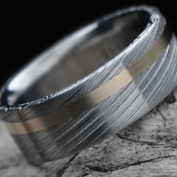 Titanium Damascus Ring - Etsy