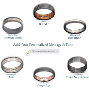The Titan | FREE ENGRAVING | Titanium Ring With Mahogany Wood Inner ...