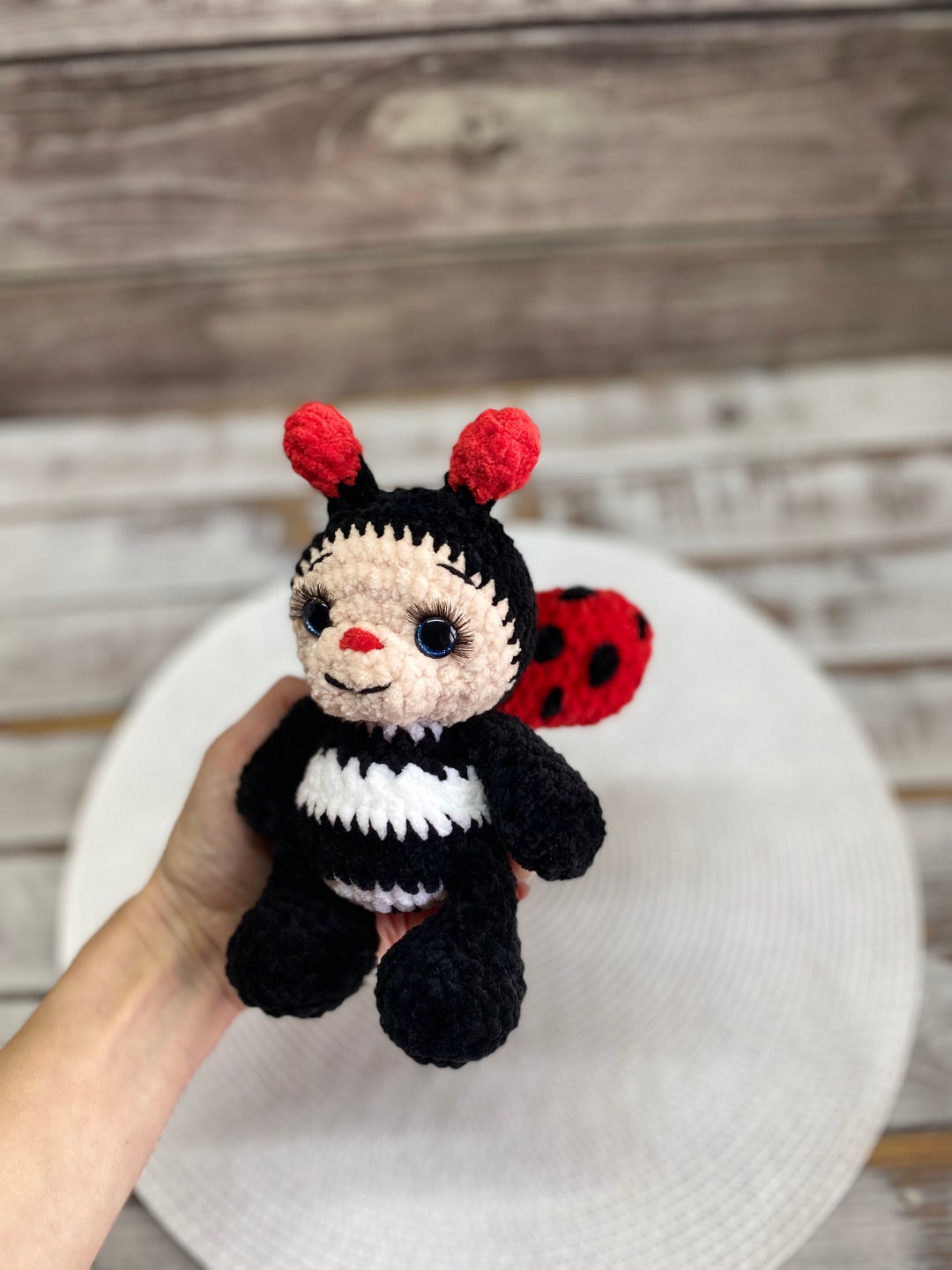 Crochet Ladybug Doll, Stuffed Lady Bug Plush Toy Amigurumi, 1st ...