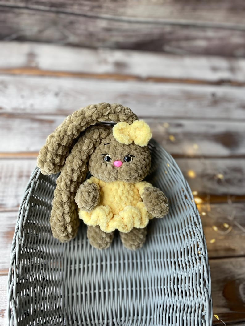 Crochet Bunny Toy With Personalisation, Small Stuffed Toy, Easter Bunny ...