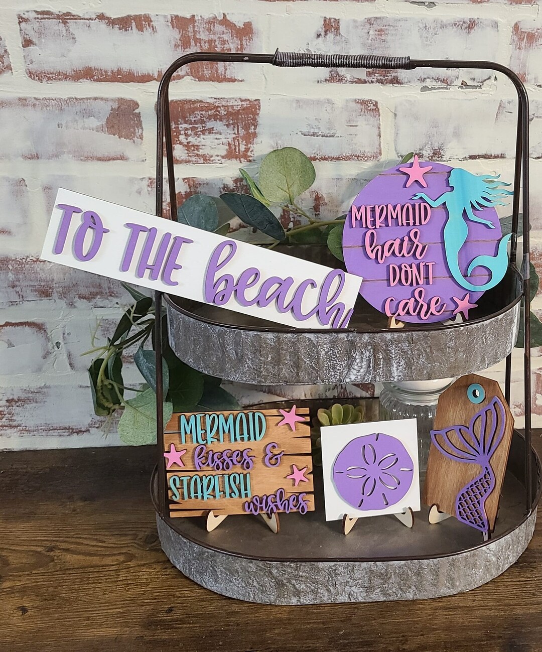 Mermaid Tiered Tray Signs Mermaid Tiered Tray Decor Summer - Etsy