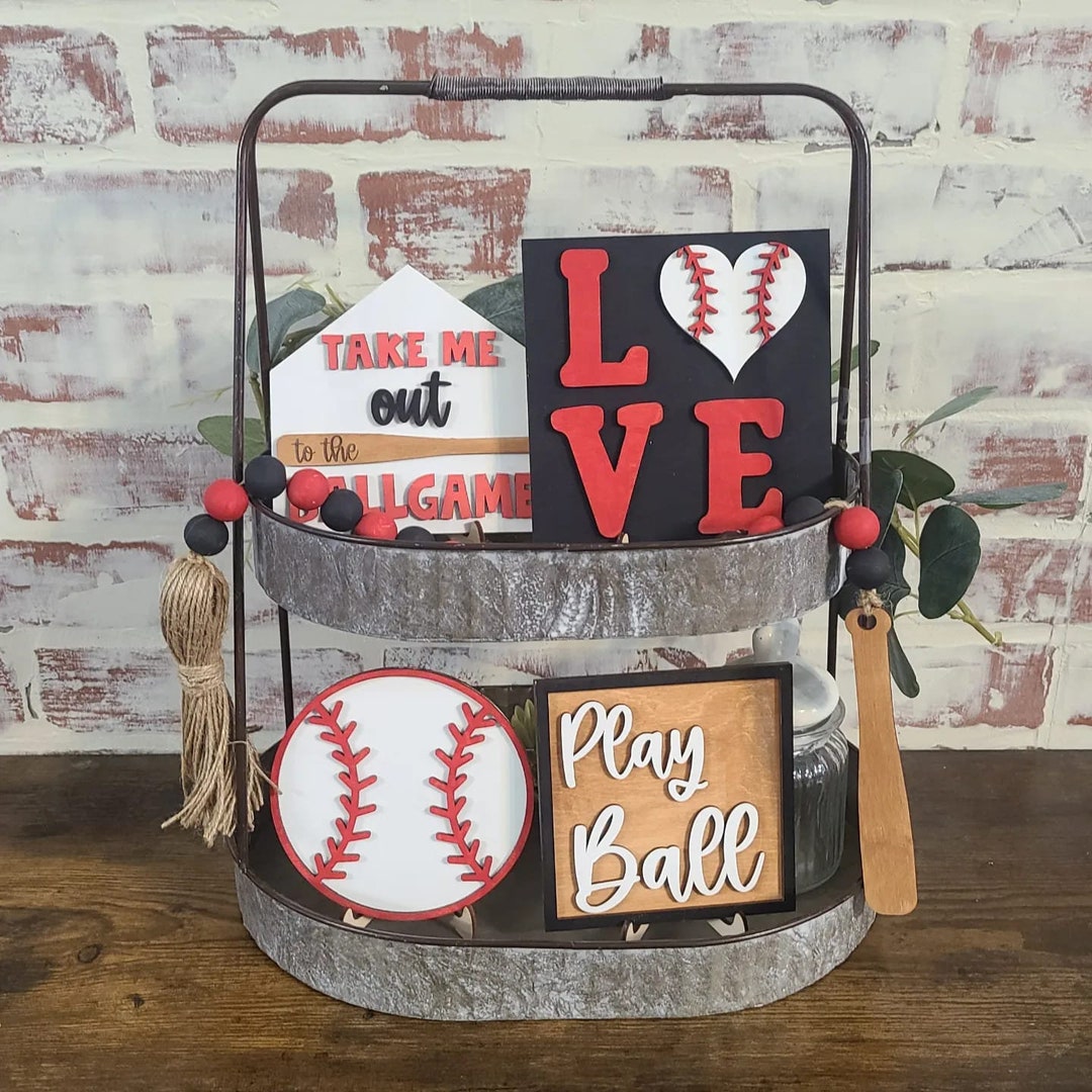 Baseball Tiered Tray Decor Bundle, Baseball Tier Tray, Summer Tiered ...