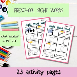 20 Printable Let's Learn Fry 1st Sight Words Worksheets. Preschool ...