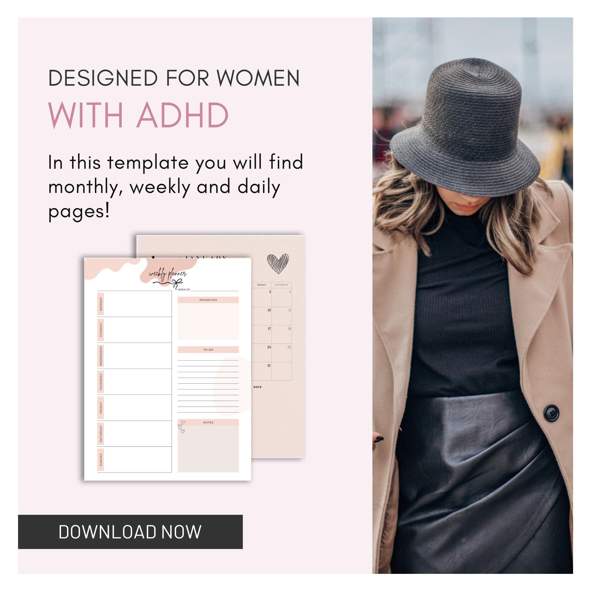 2025 Planner Printable Template ADHD Productivity Planner All in One ...