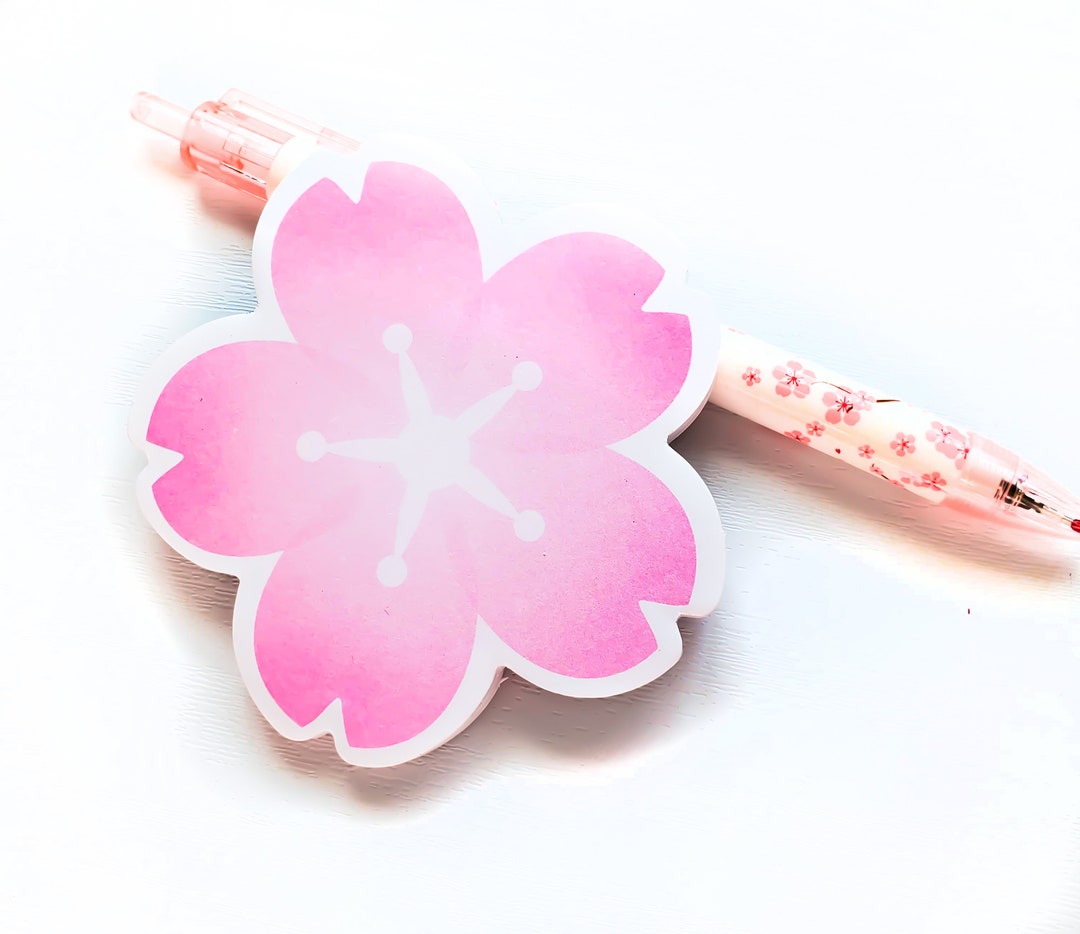 Cherry Blossom Sticky Notes | 3 Inch Sakura Sticky Pad With Pen ...
