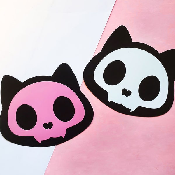 Skull Kitty Sticker - Etsy