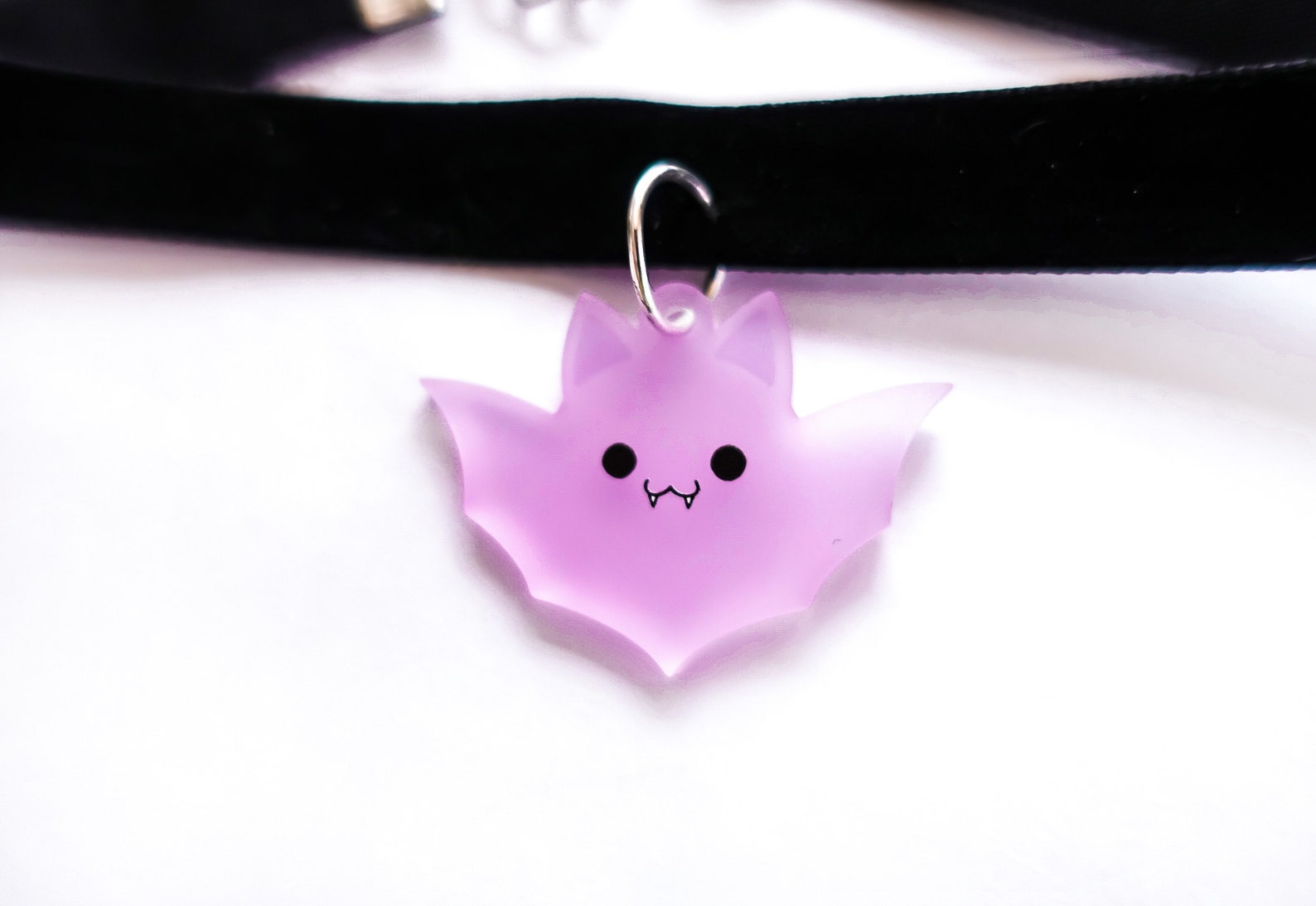 Pastel Goth Kawaii Bat Choker Necklace | Velvet Choker With Acrylic ...