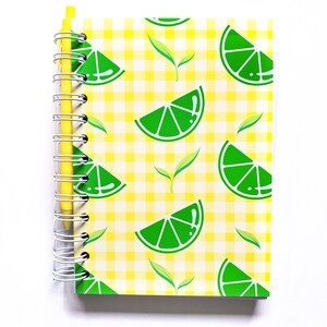 Kawaii Fruity Spiral Notebooks With Pen | 5x7 Inch Wire Bound Gingham ...