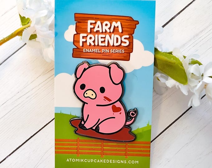 Pig Lapel Pin - CC102- Farm Animal Pins- Farm Party Favors- Farm ...