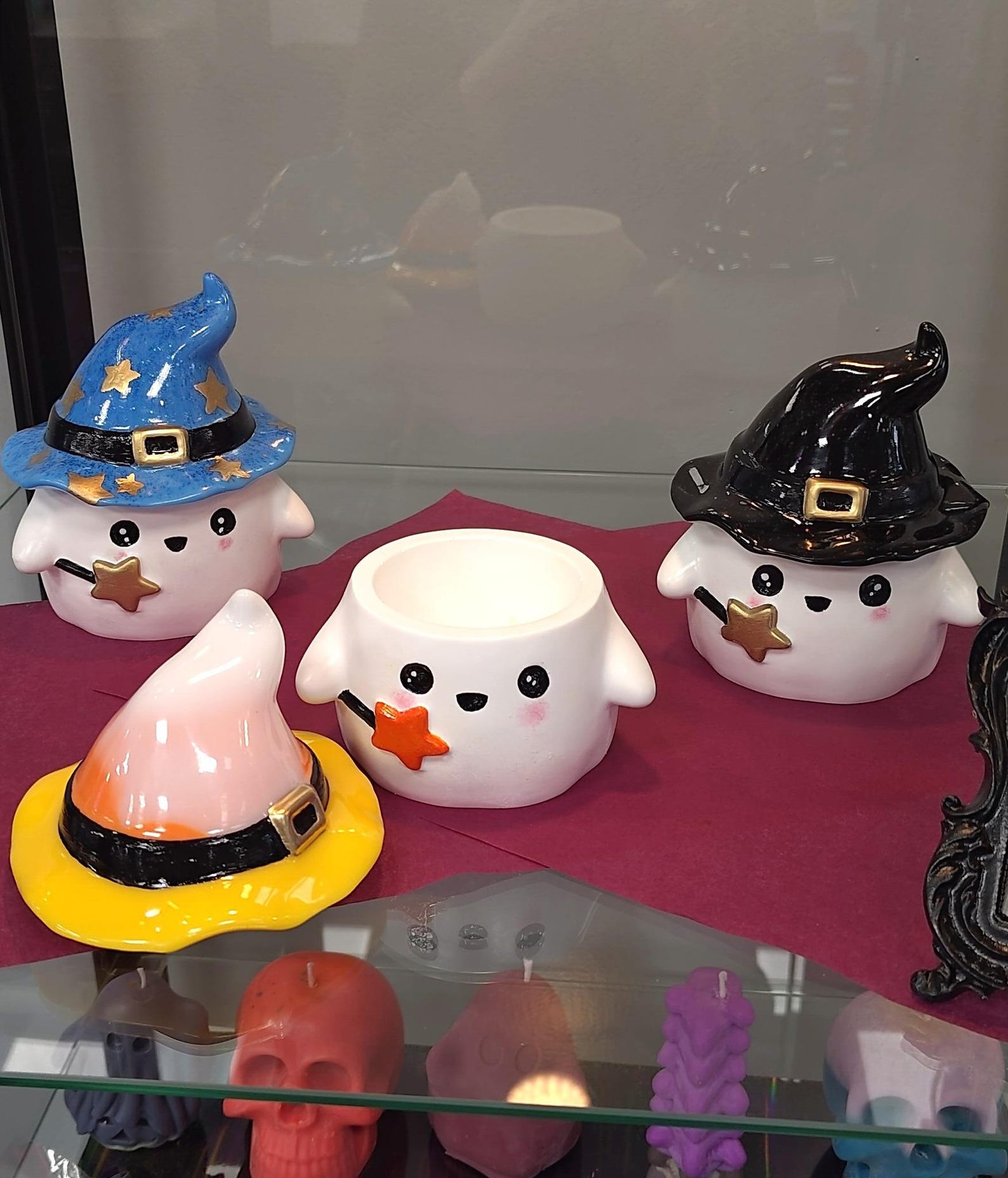 Kawaii Ghost Witch Handpainted Candy Jar | Resin Halloween Decor - Etsy