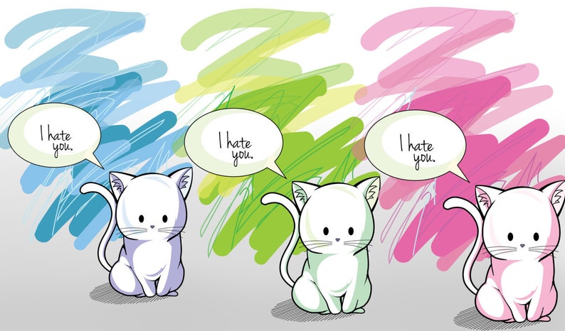 Adorable Kitty T-shirt i Hate You Kawaii Style - Etsy