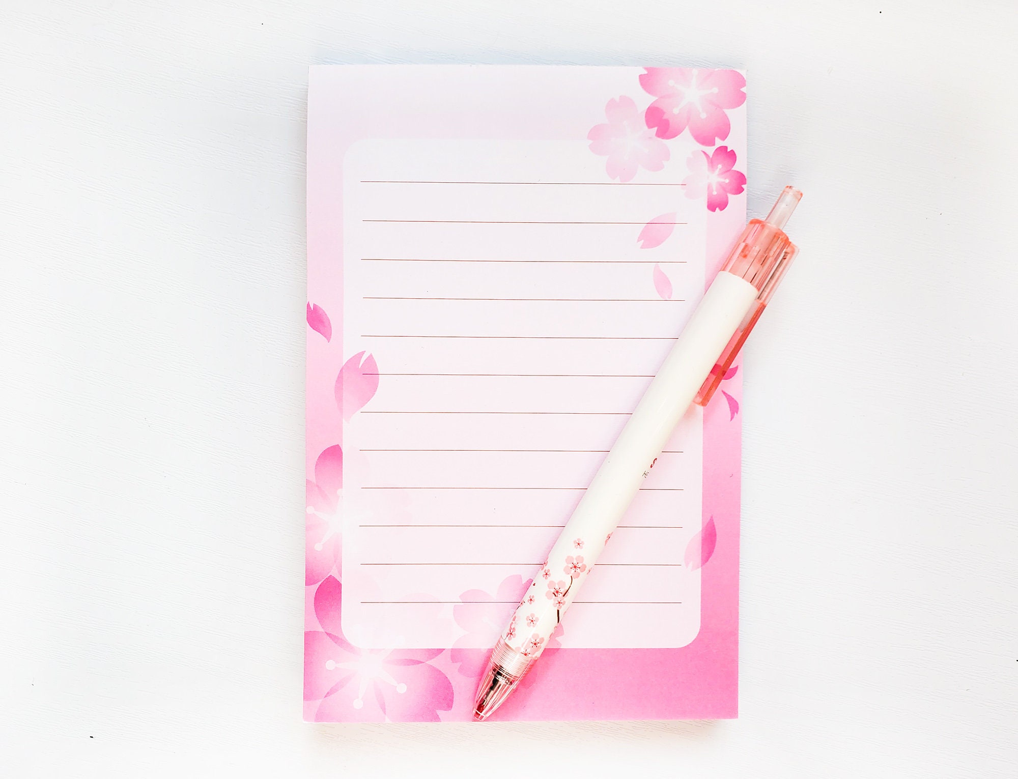 Cherry Blossom Notepad 4x6 Sakura Notepad With Pen Kawaii - Etsy