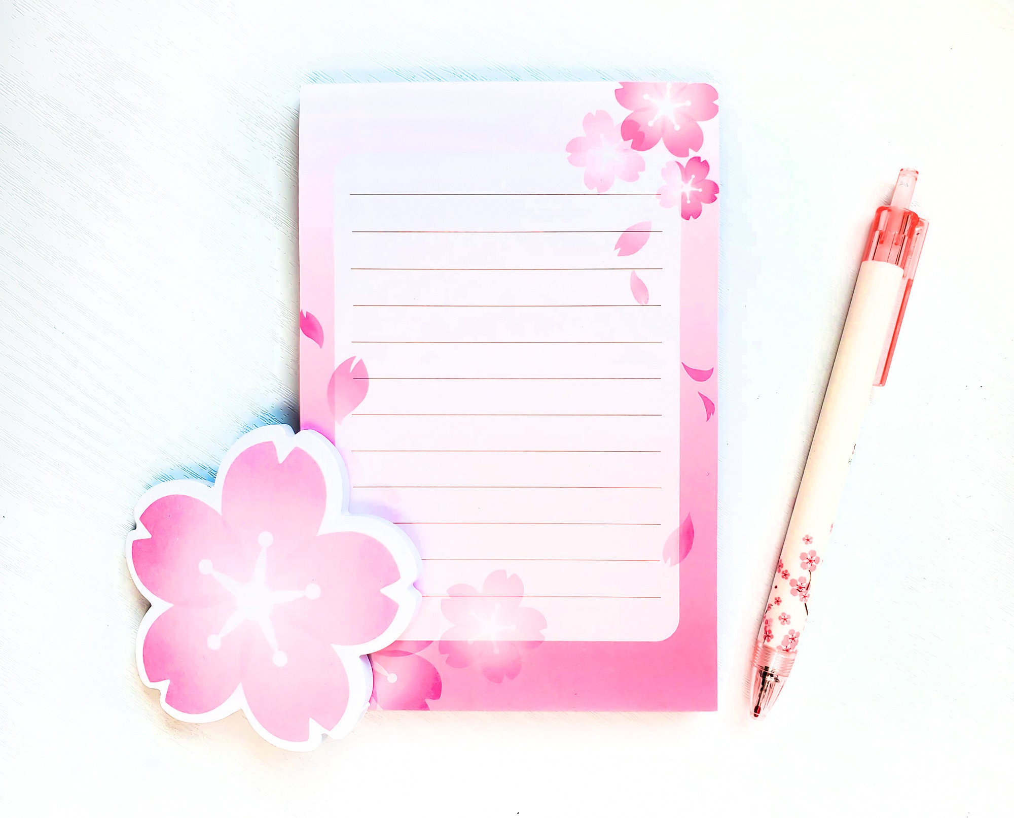 Cherry Blossom Stationery Set 3 Inch Sakura Sticky Notes and | Etsy