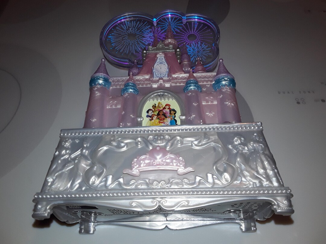 Vintage Disney Princess Animated Plastic Castle Jewelry Box With Music ...