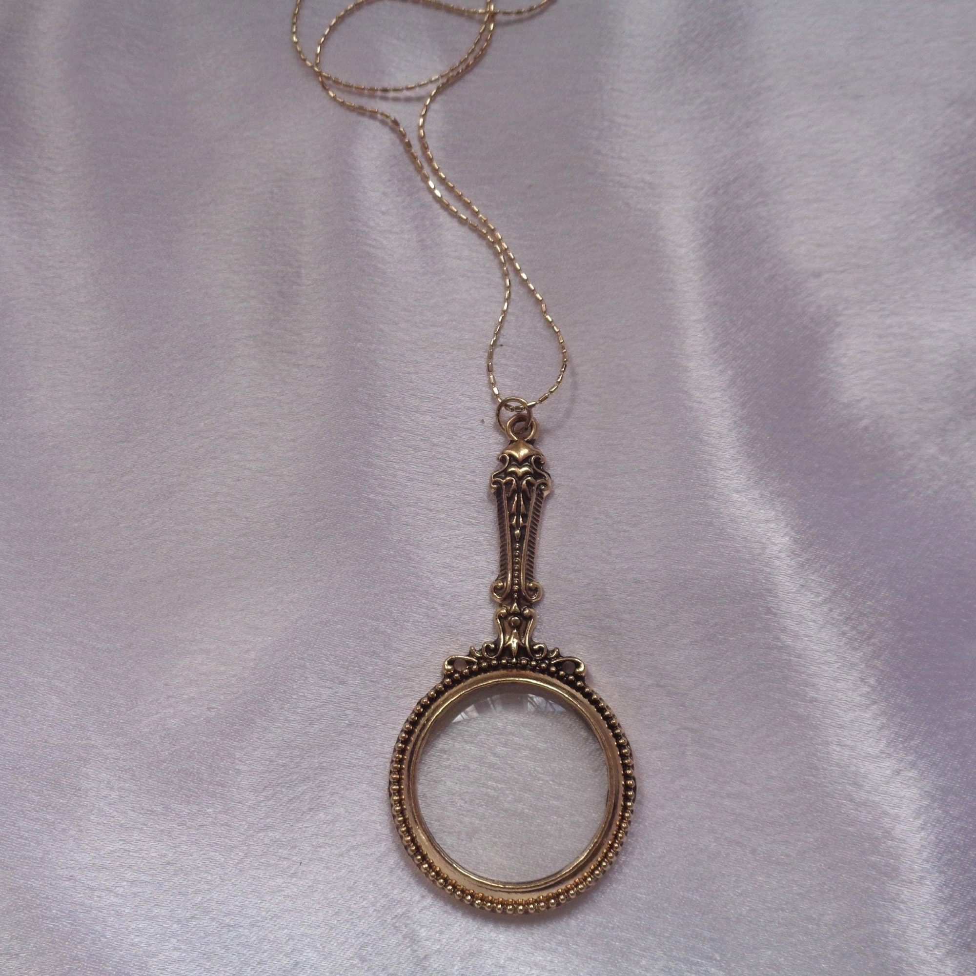 Vintage Style Magnifying Glass Necklace – Vision Accessory, Reading ...