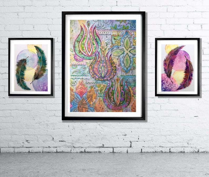 GYPSY ELEMENTS Zen Yoga Meditation Boho Style Abstract Art | Etsy
