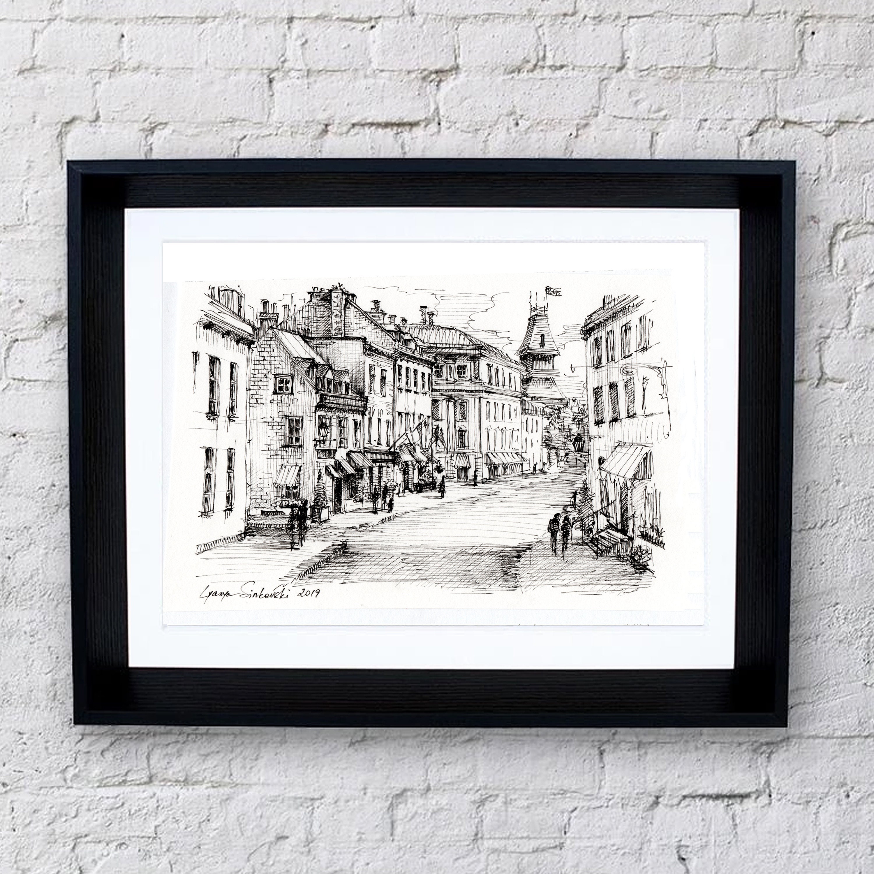 Directly From the Artist: Quebec City Ink Drawing Architecture - Etsy