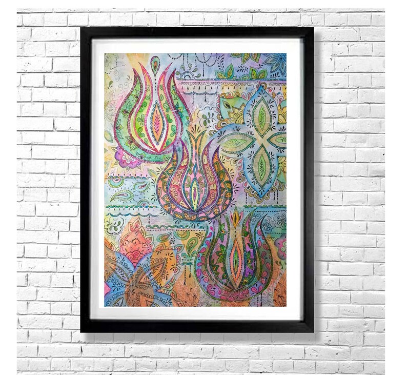 GYPSY ELEMENTS Zen Yoga Meditation Boho Style Abstract Art | Etsy