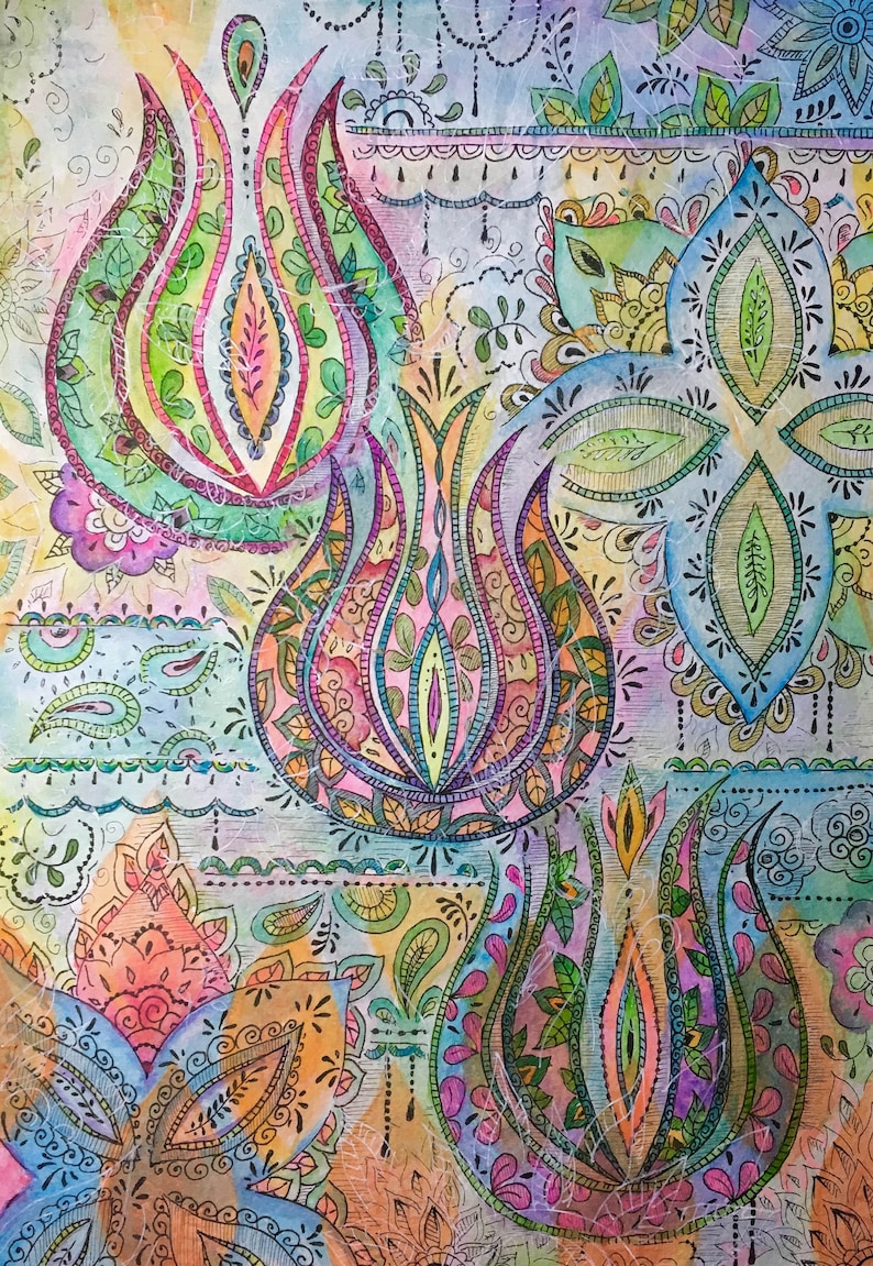 GYPSY ELEMENTS Zen Yoga Meditation Boho Style Abstract Art | Etsy