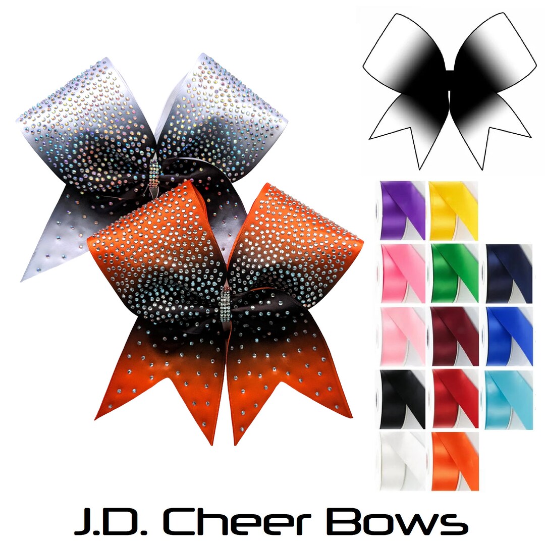 Crystal Satin Sublimated Cheer Bows, Rhinestone Cheer Bows, Cheer Bows ...