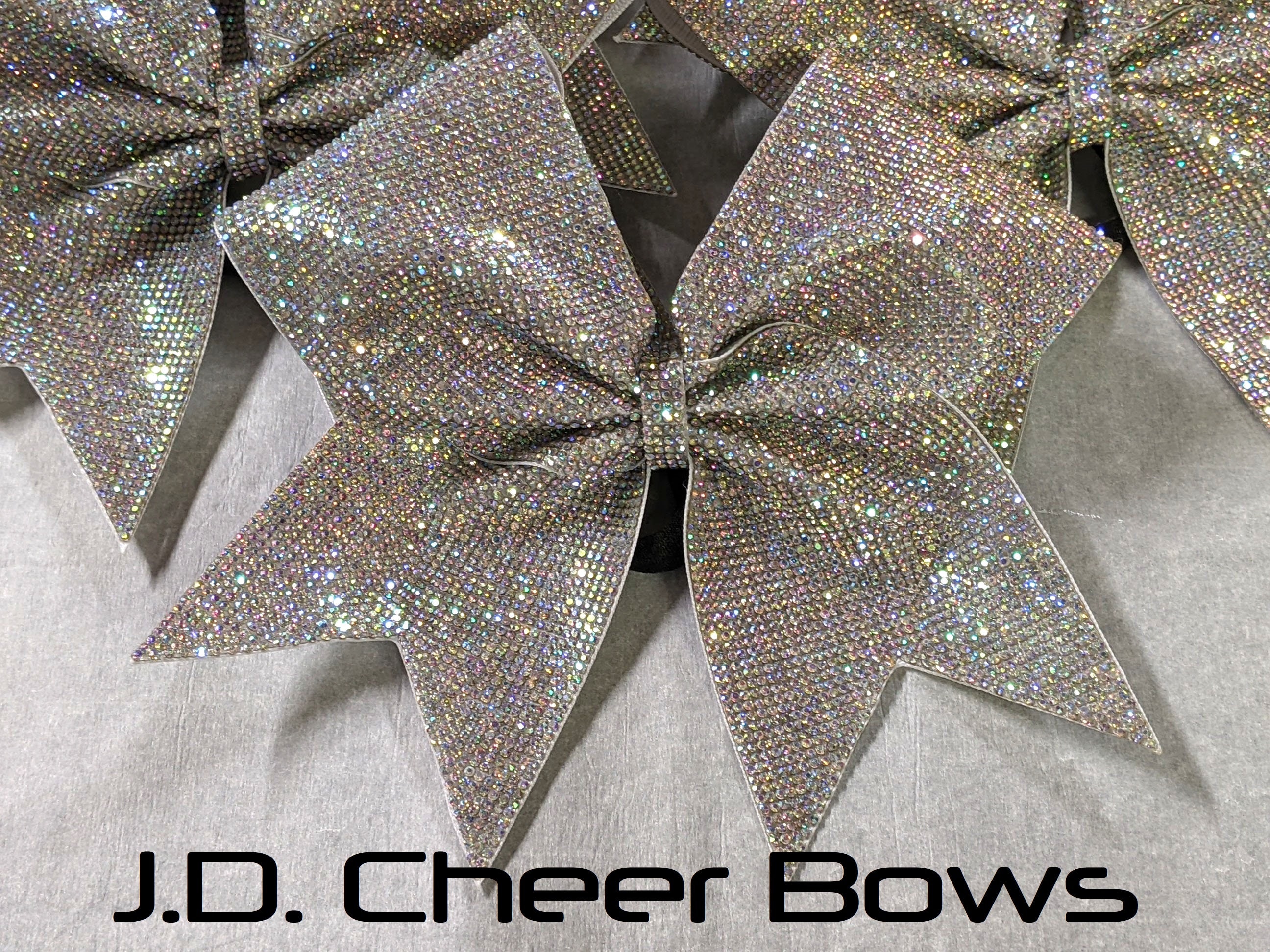 Silver Sequin Cheer Bows