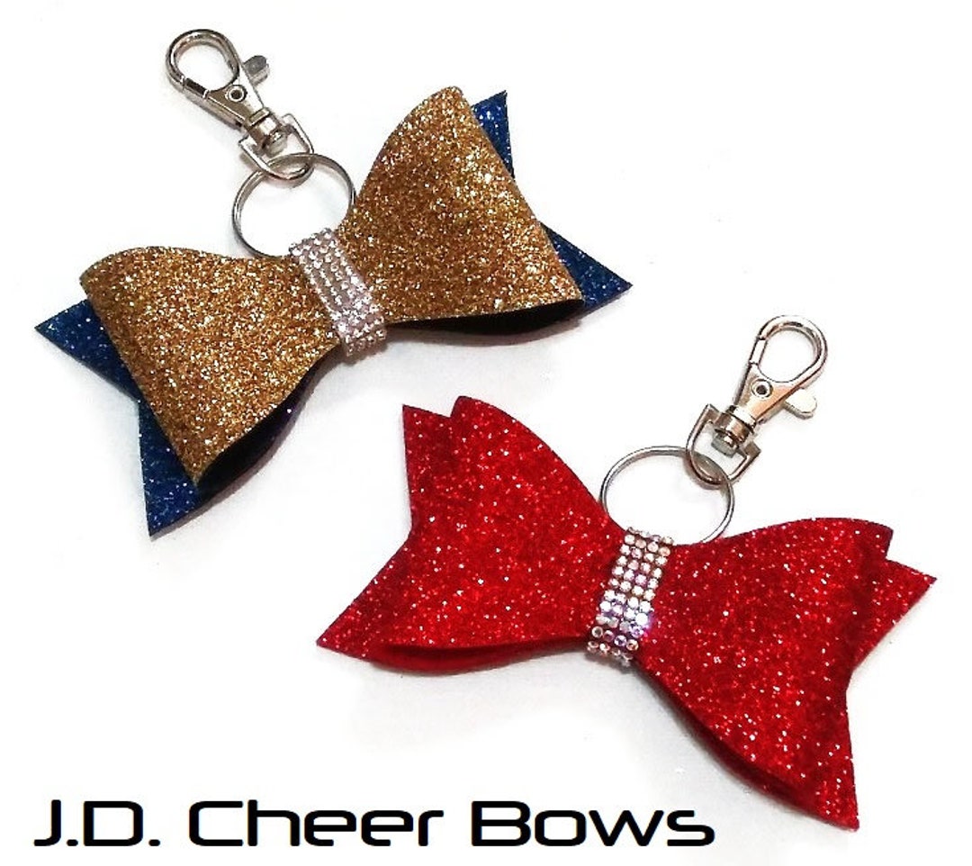 Dolly Cheer Bow Keychain- Many Colors Combos, Keychain Bows, Cheer ...