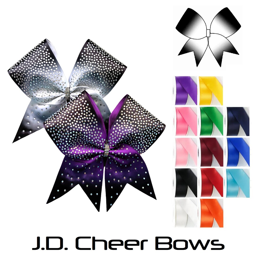 Crystal Satin Sublimated Cheer Bows, Rhinestone Cheer Bows, Cheer Bows ...
