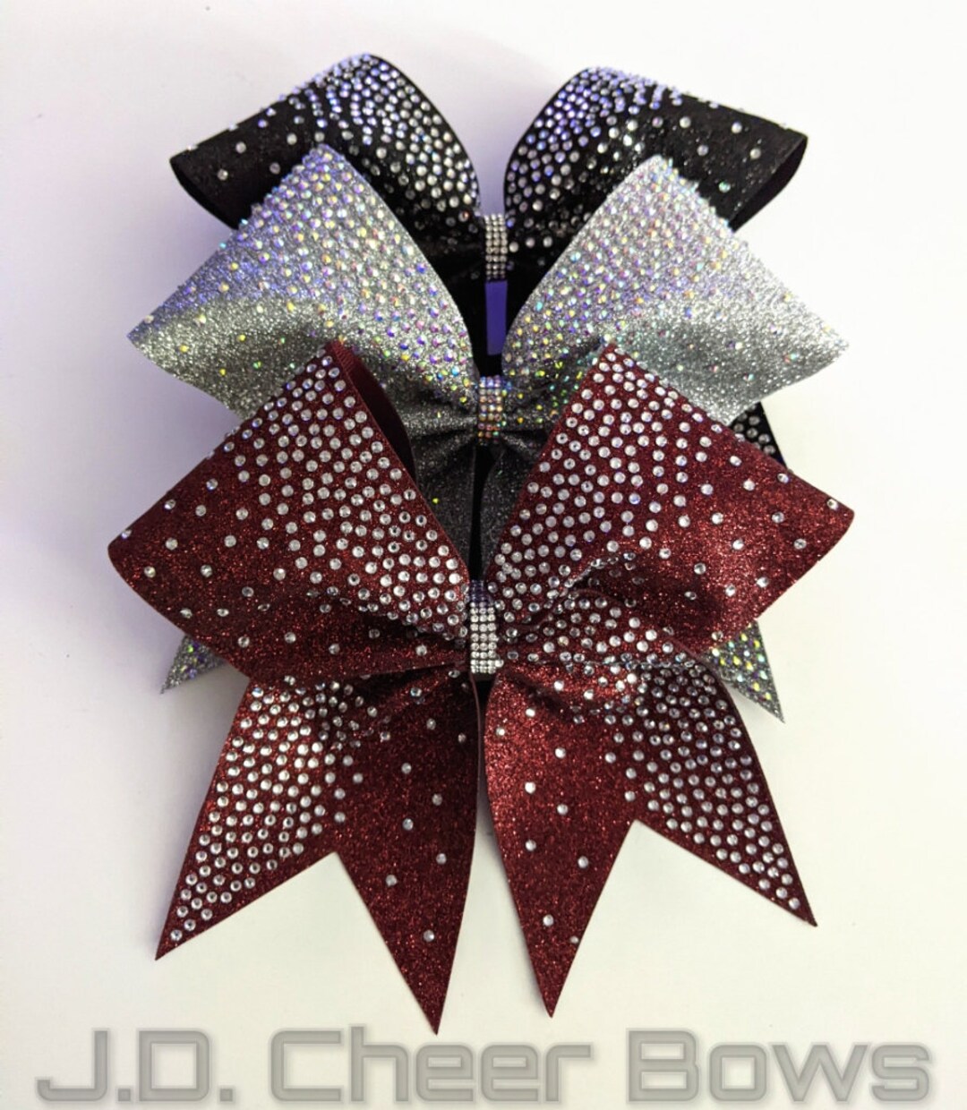 Rhinestone Ombre and Glitter Cheer Bow - Your Choice of Colors, Glitter ...