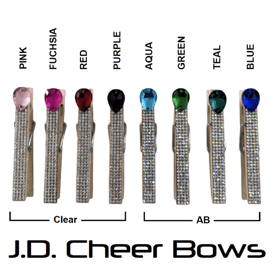 Set of Cheer Spirit Pins,12 Jeweled,cheer Competition Clothespins ...