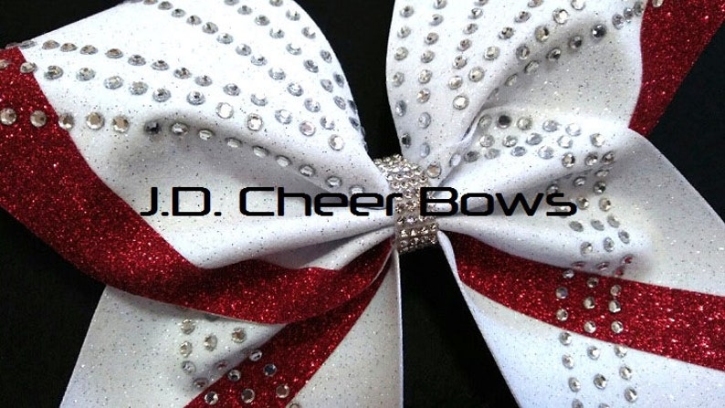 Rhinestone and Glitter Cheer Bow - Your Choice of Colors, Glitter Cheer ...