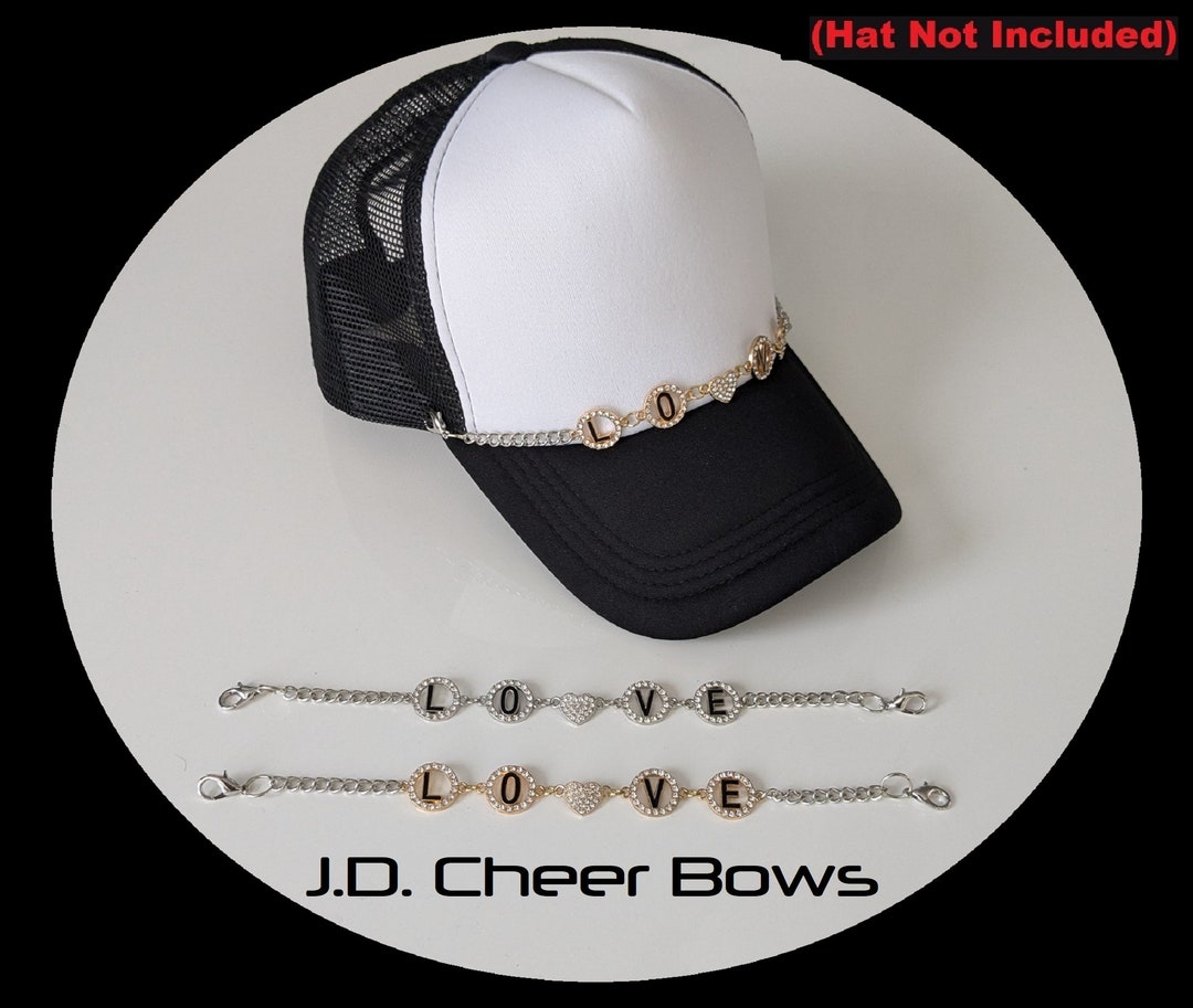 LOVE Rhinestone and Chain Hat Chains,hat Chains,cap Chains,trucker Hat ...