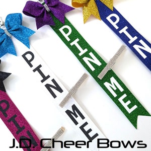 Pin Me Ribbons With FREE RHINESTONE PIN, Pin Me Keychains, Pin Me Bag Tags, Cheer Gifts, Good ...