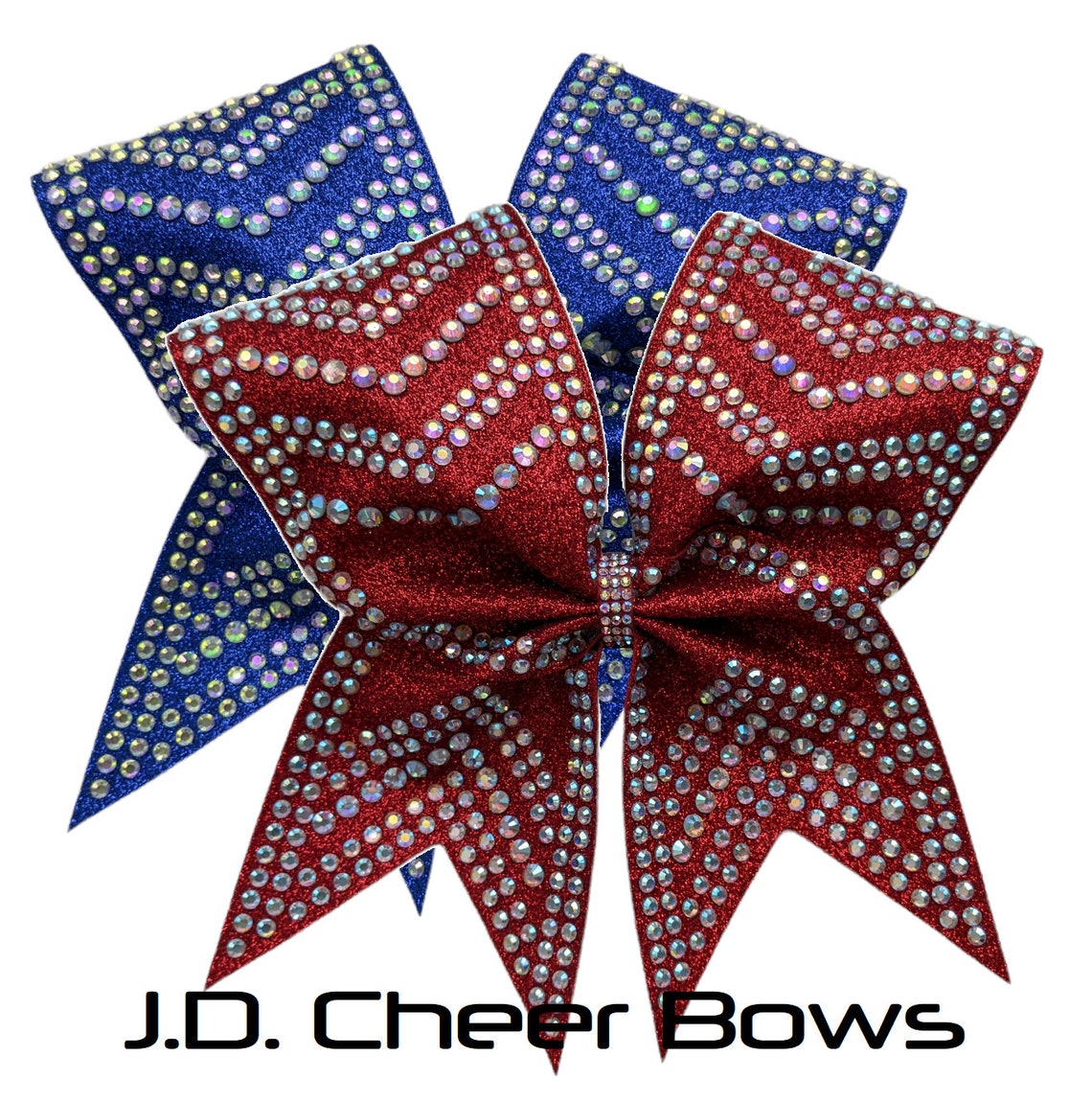 Rhinestone on Glitter Cheer Bow - Your Choice of Colors, Cheer Bows ...